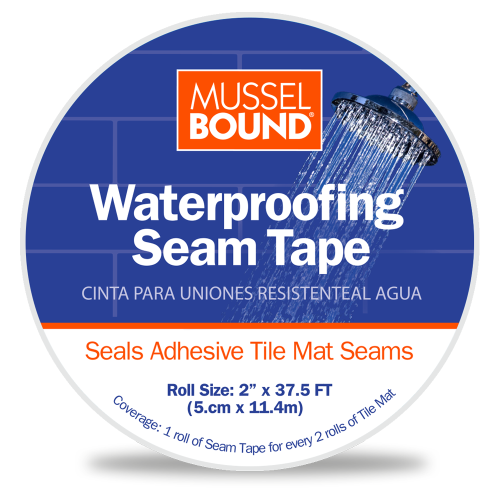 MusselBound Waterproofing System Seam Tape – MusselBound Adhesive Tile Mat